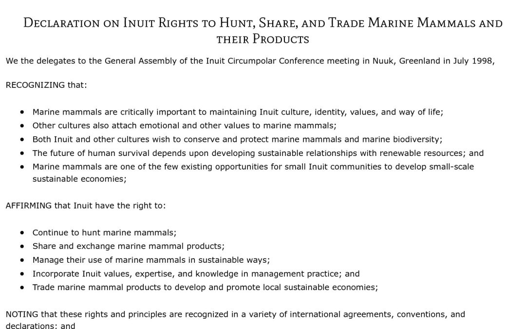 Declaration-1998 | Inuit Circumpolar Council Canada