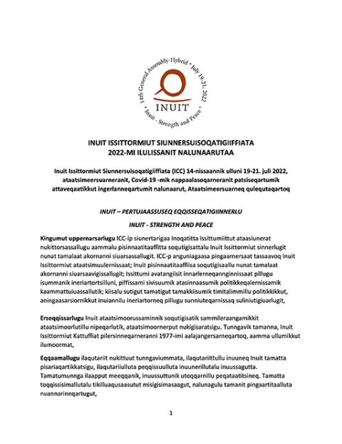 Circumpolar Inuit Declaration on Arctic Sovereignty | Inuit Circumpolar ...